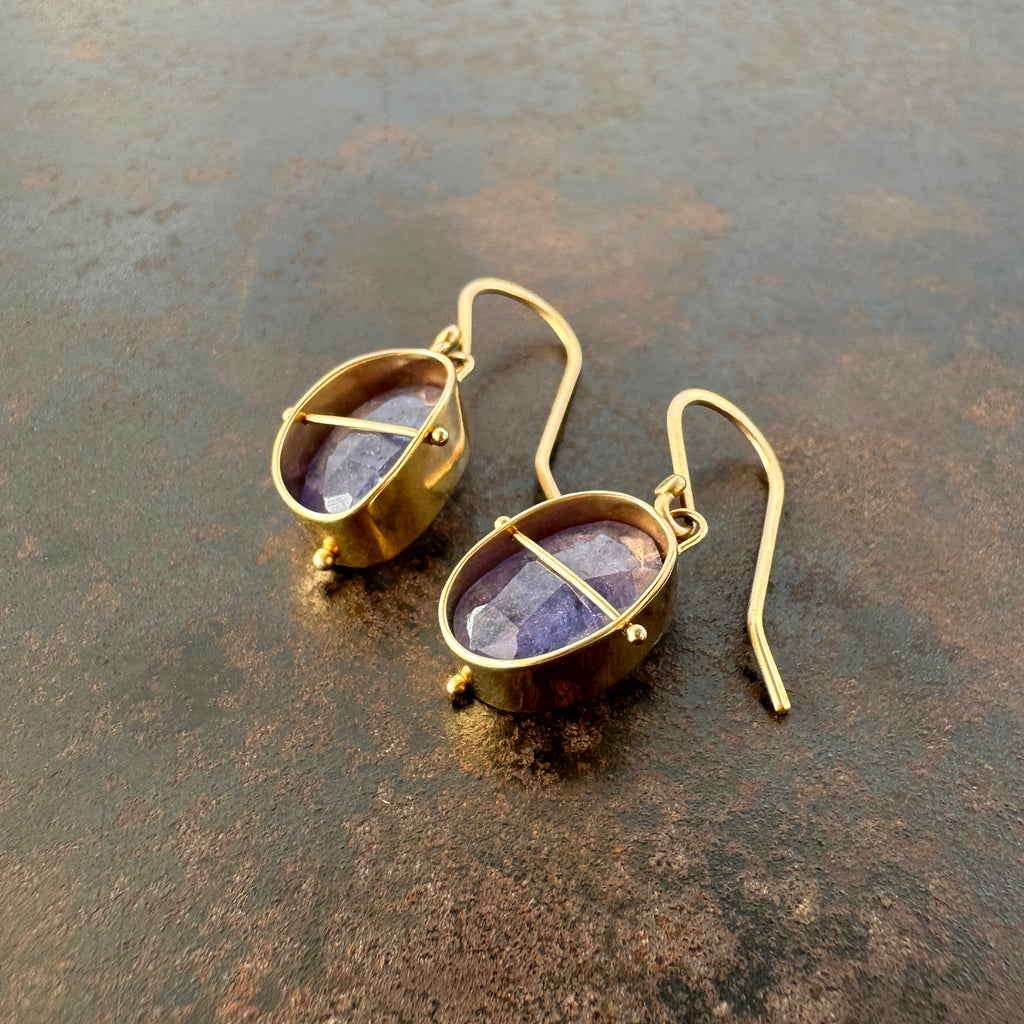 Captured Tanzanite Drop Earrings – hilaryfinck.com