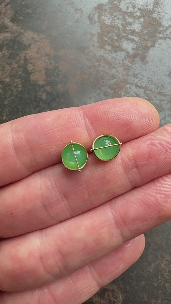 Captured Chrysoprase Studs – hilaryfinck.com