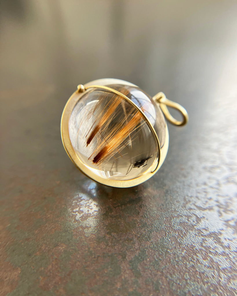 Great Golden Rutilated Quartz Orb Pendant – hilaryfinck.com